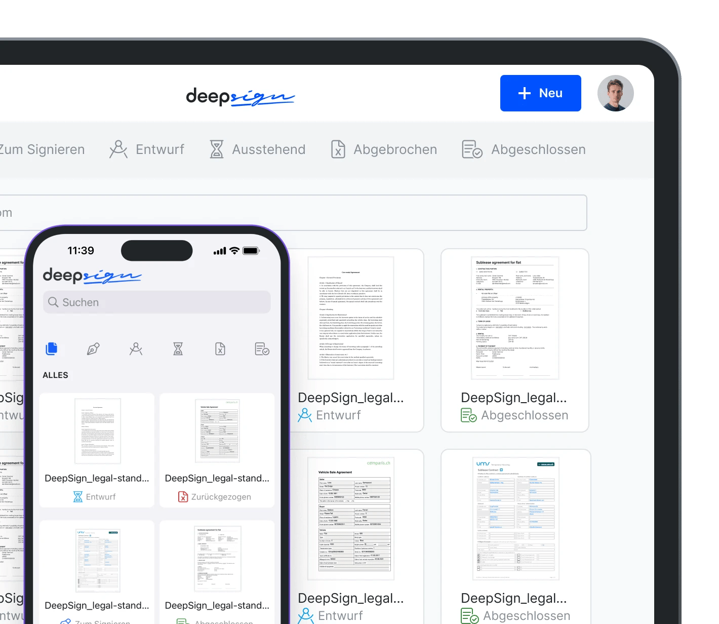 DeepSign – Unterzeichnen Sie jederzeit von überall digital