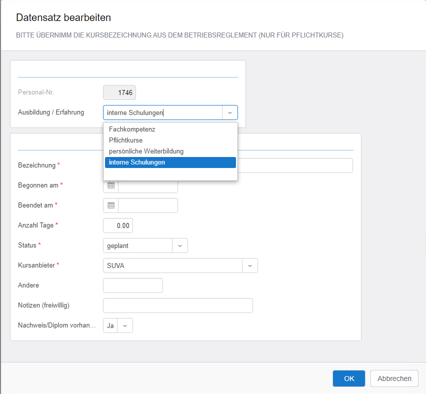 Anwendung von individuellen Tabellen im Mitarbeiterportal MyAbacus
