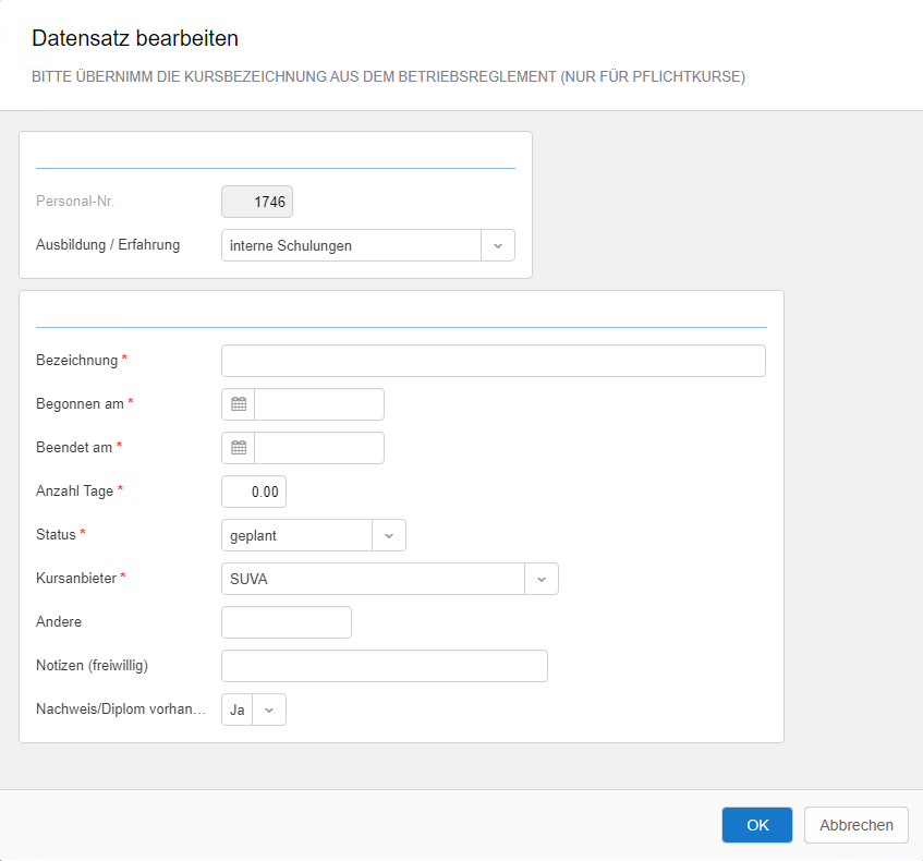 Anwendung von individuellen Tabellen im Mitarbeiterportal MyAbacus